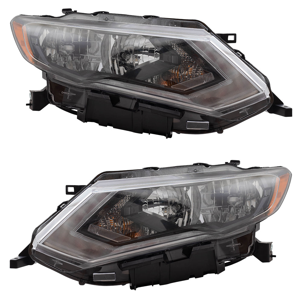 Brock Replacement Pair Halogen Headlights Compatible with 17-19 Rogue ...