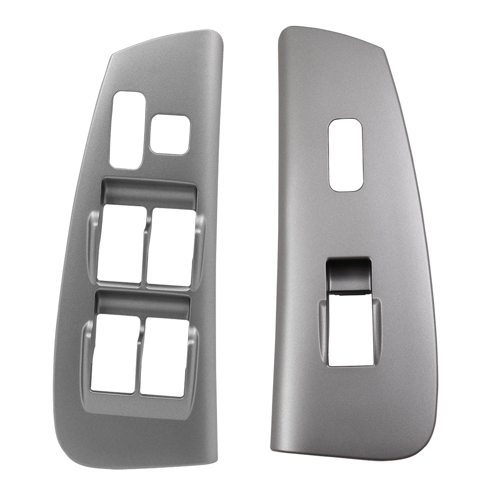 Brock Replacement Pair Front Power Window Switch Bezels Silver Compati ...