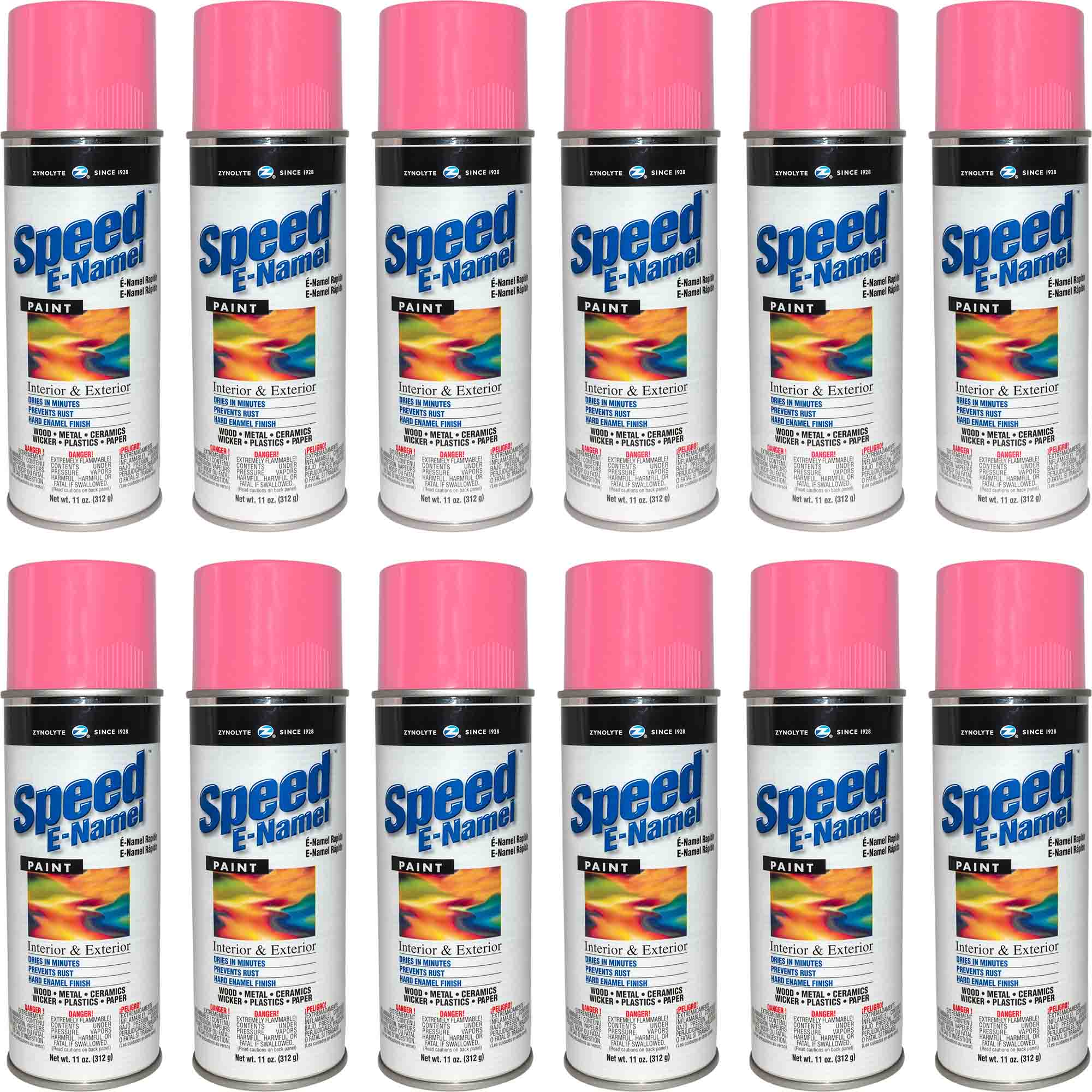 Zynolyte Speed E-Namel Z518 Fast Drying Enamel Spray Paint Pink 11 oz ...