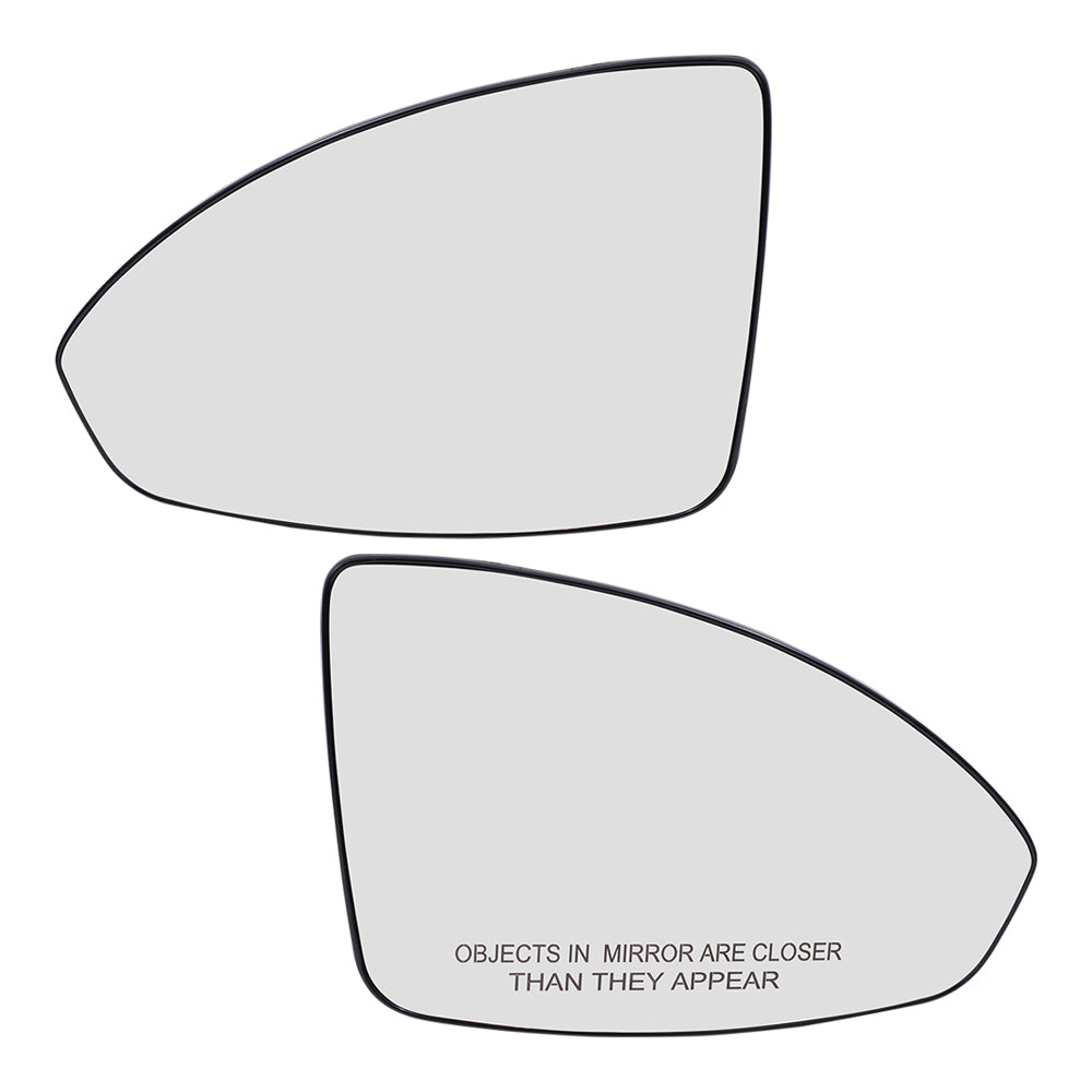 Brock Replacement Set Side Power Mirror Glass with Bases Heated Compat ...