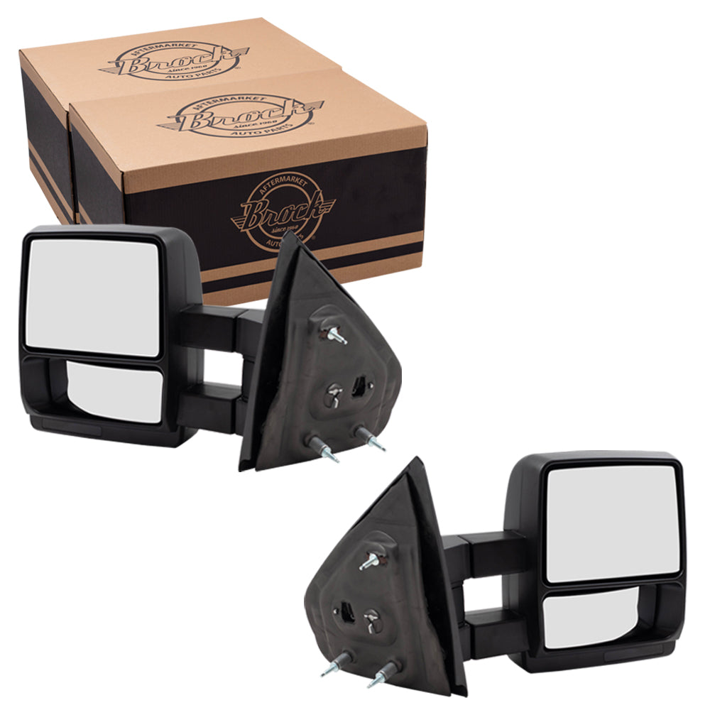 Brock Replacement Driver and Passenger Manual Side Tow Mirrors Telesco ...