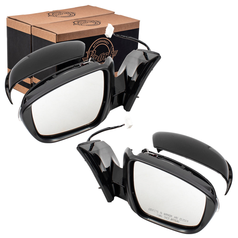 Replacement Pair Set Power Side View Mirrors w/ Signal Compatible with ...