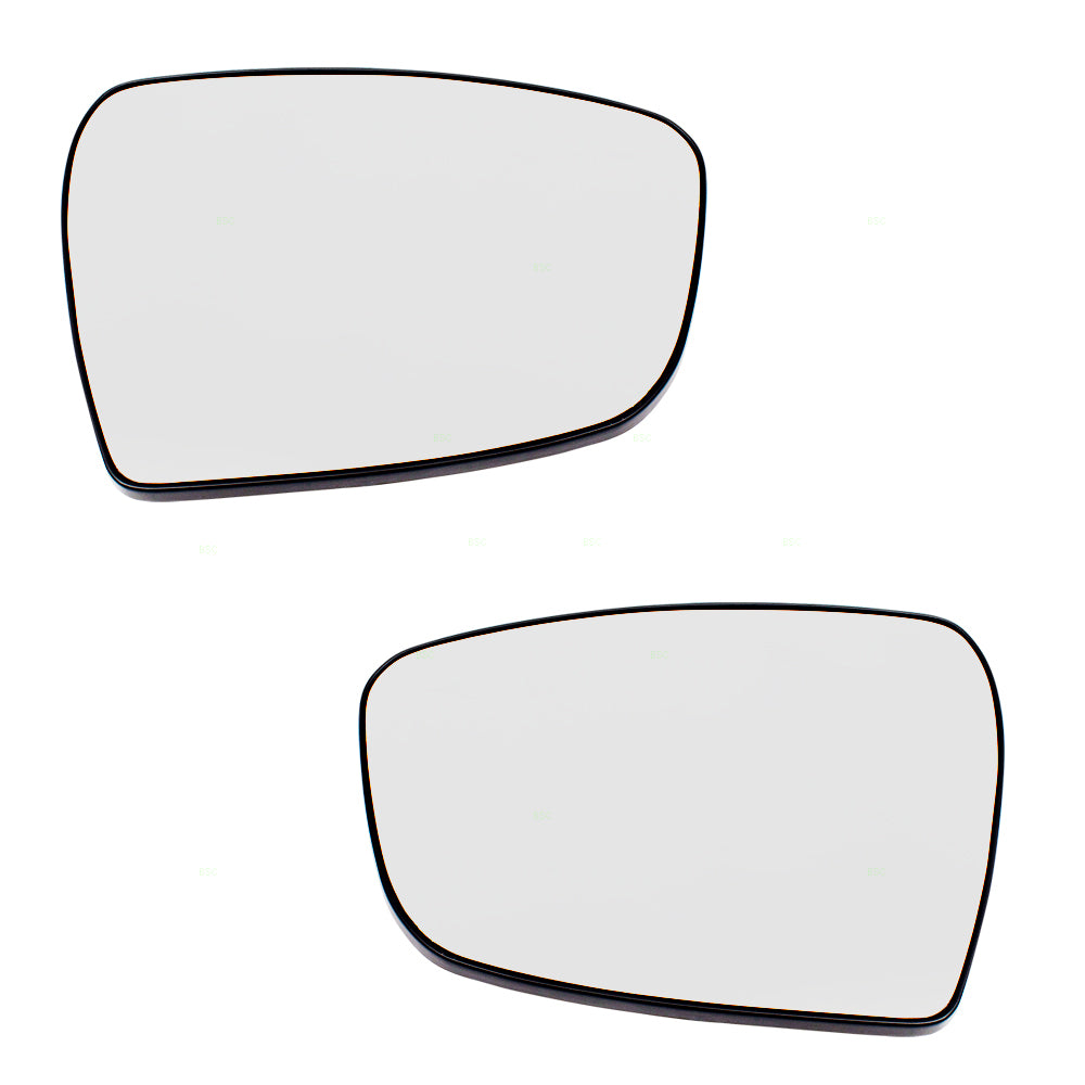 Brock Replacement Pair Set Side View Mirror Glass w/ Bases Heated comp ...